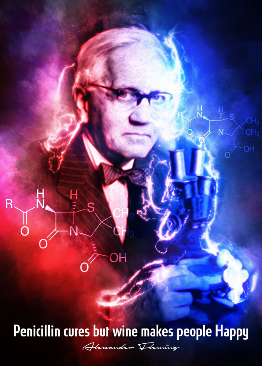 'ALEXANDER FLEMING' Poster, picture, metal print, paint by Alternative ...
