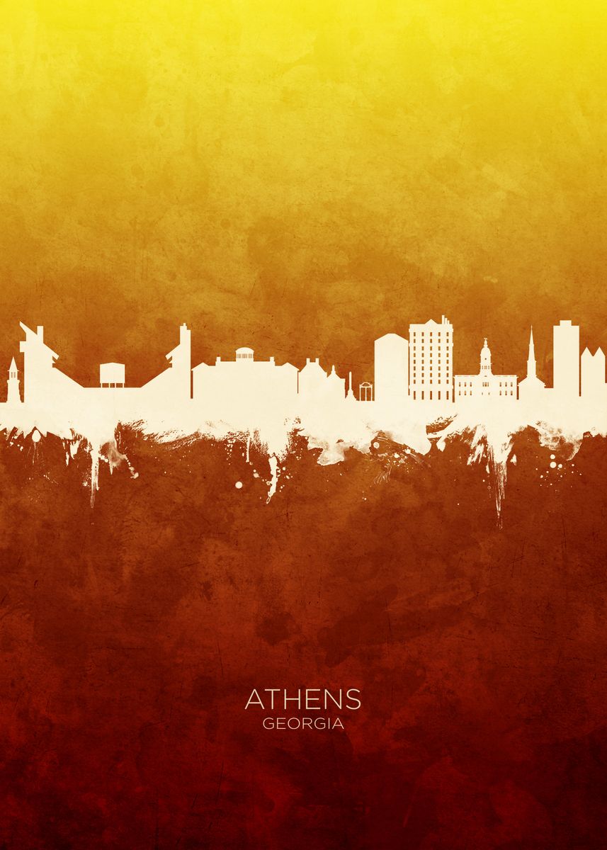 'Athens Georgia Skyline USA' Poster by Michael Tompsett | Displate