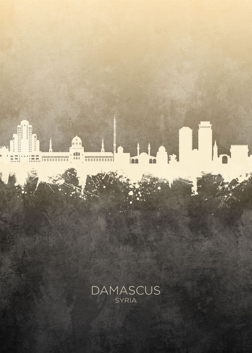 'Damascus Skyline Syria' Poster by Michael Tompsett | Displate