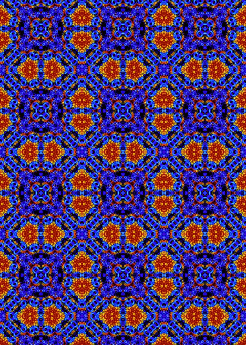 'Blue and gold abstract ' Poster, picture, metal print, paint by ...