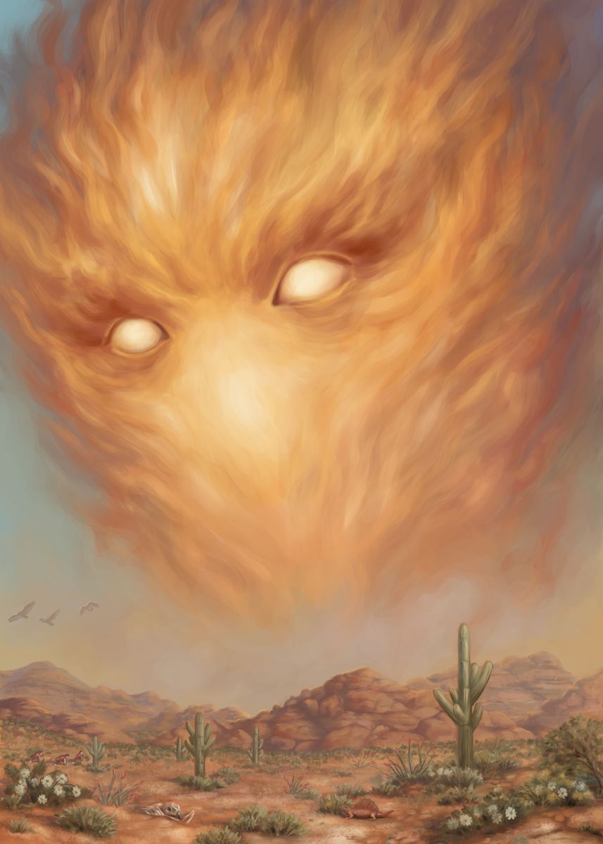 'The Demon Head of Fire' Poster, picture, metal print, paint by ...