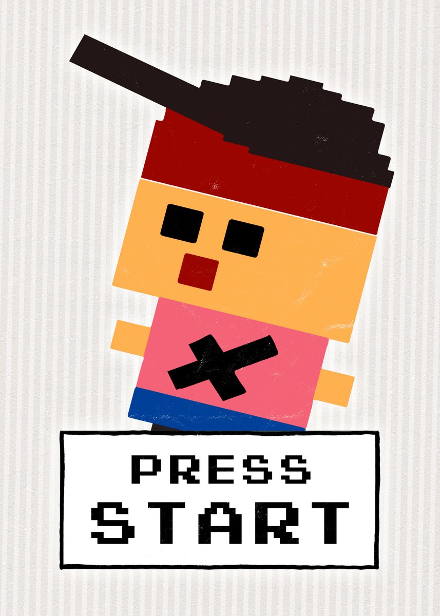 'Press Start Arcade Gaming' Poster, picture, metal print, paint by ...