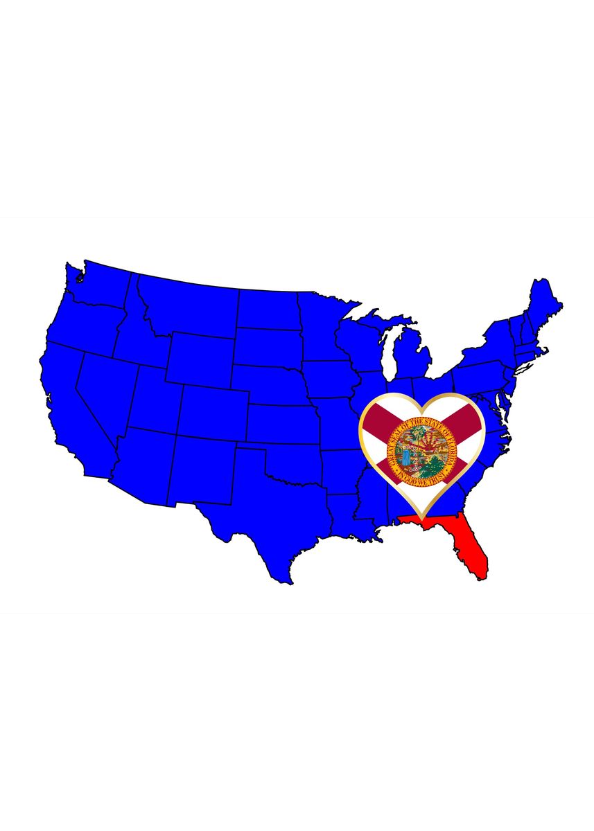 'State of Florida' Poster, picture, metal print, paint by HomeStead ...