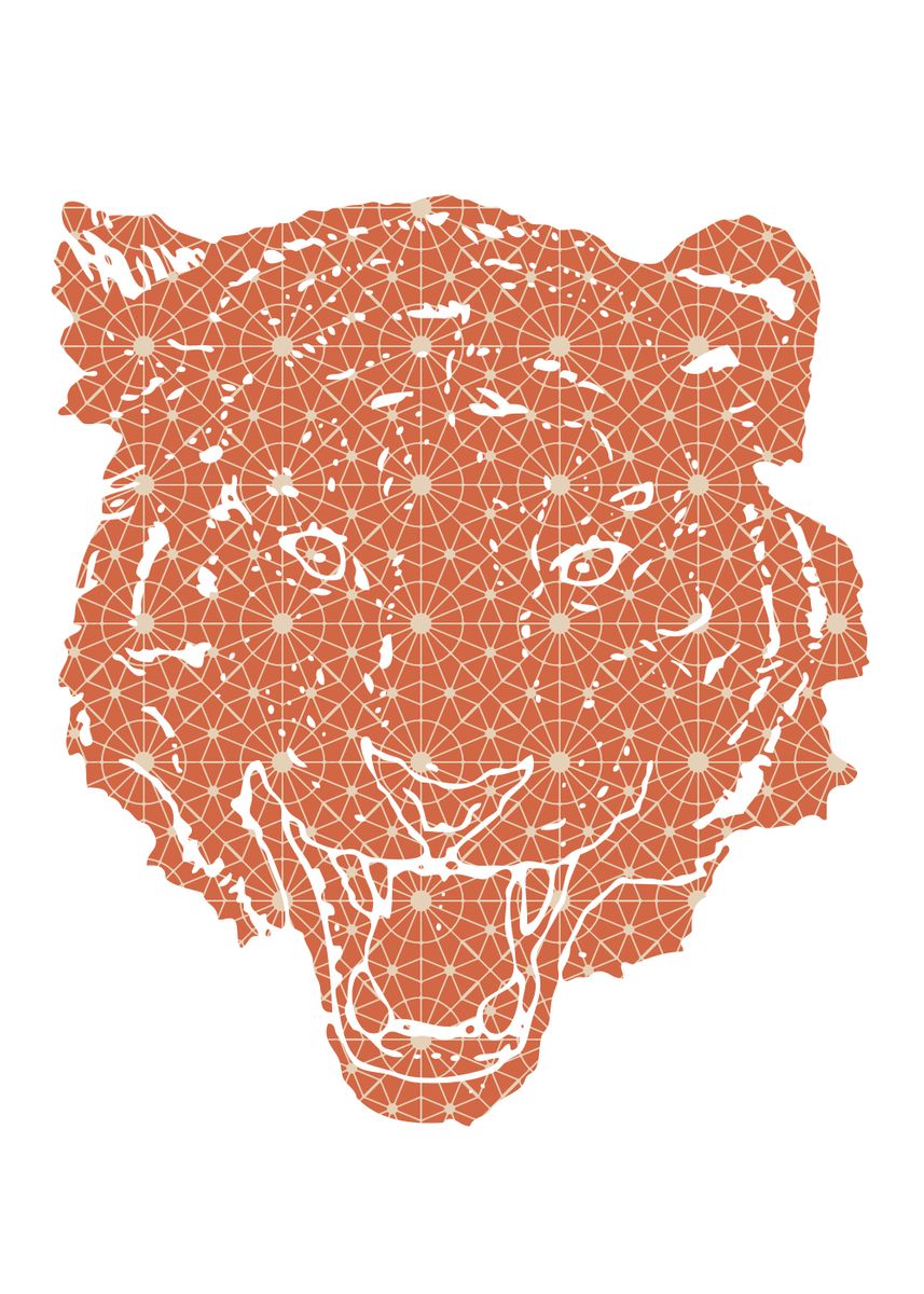 'Tiger Head Pattern' Poster, picture, metal print, paint by Emiliano ...