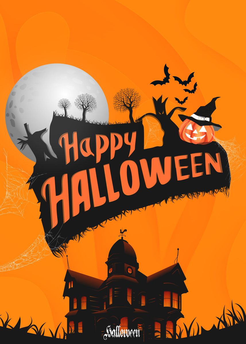 'Happy Halloween home ' Poster, picture, metal print, paint by FAREED ...