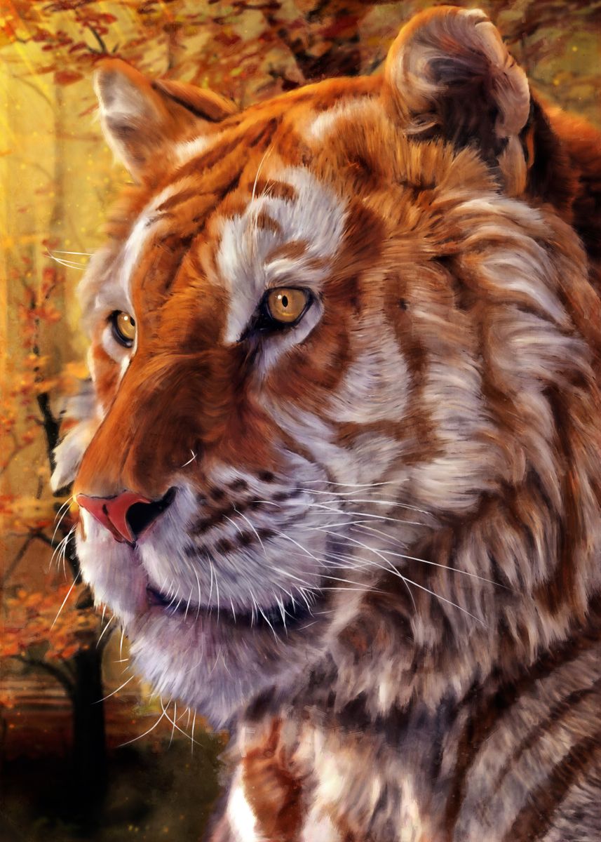 'The Golden Tiger' Poster, picture, metal print, paint by Hitesh Verma ...