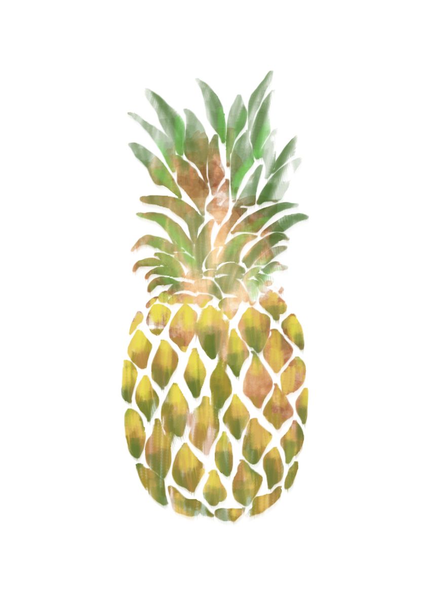 'Ananas' Poster, picture, metal print, paint by Judyta Foksa | Displate