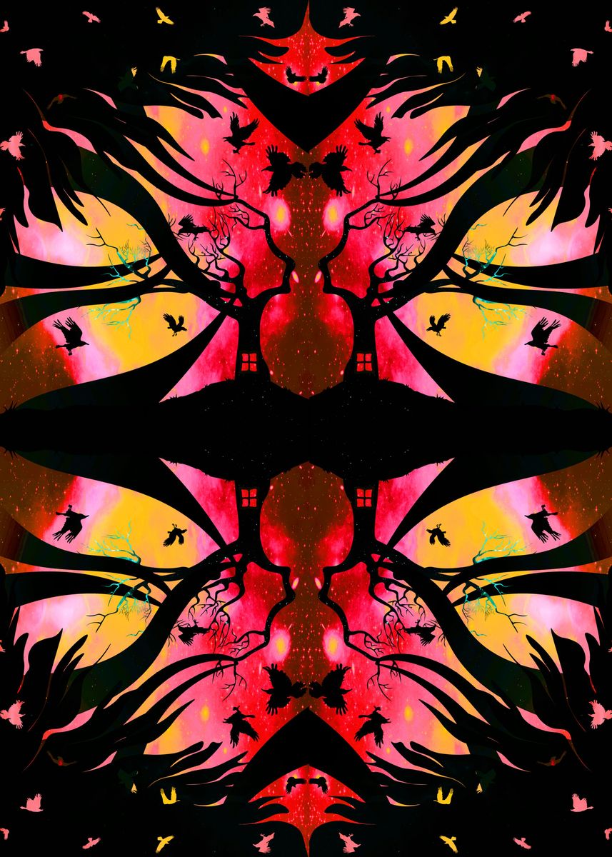 'Happy Red House' Poster by Teodora Oniceanu | Displate