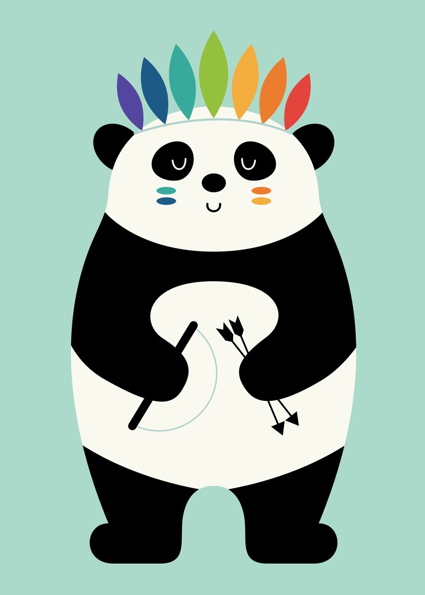 'Be Brave Panda' Poster, picture, metal print, paint by Andy Westface ...