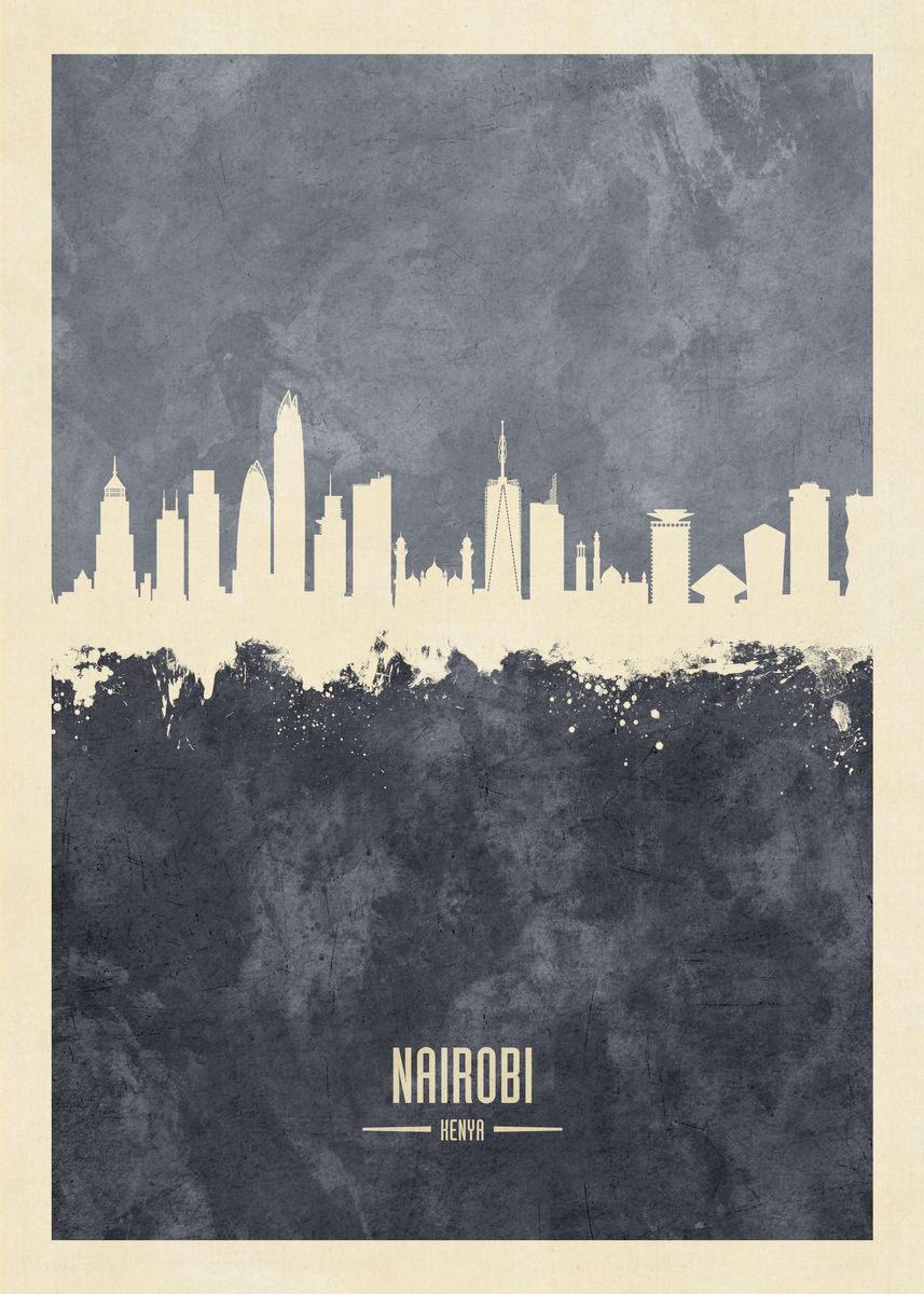 'Nairobi Skyline Kenya' Poster by Michael Tompsett | Displate