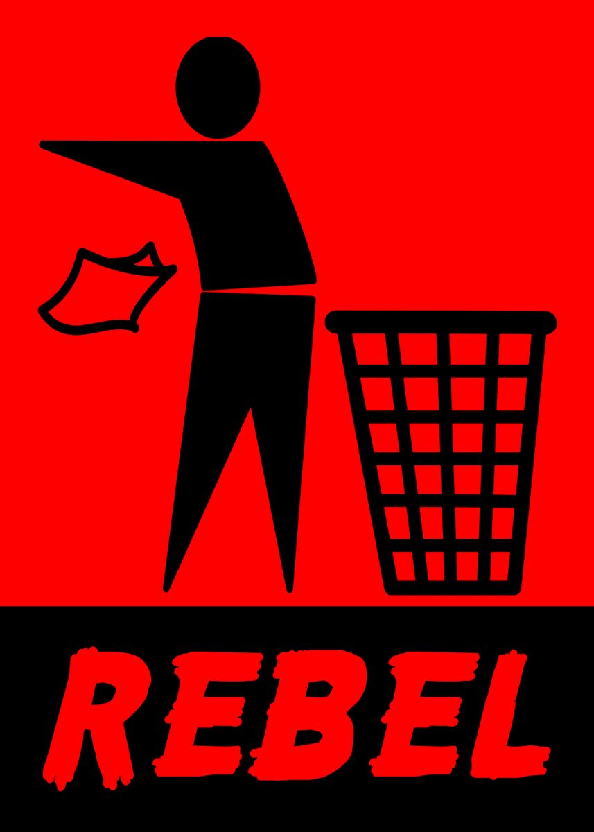'REBEL' Poster, picture, metal print, paint by Kobylon | Displate