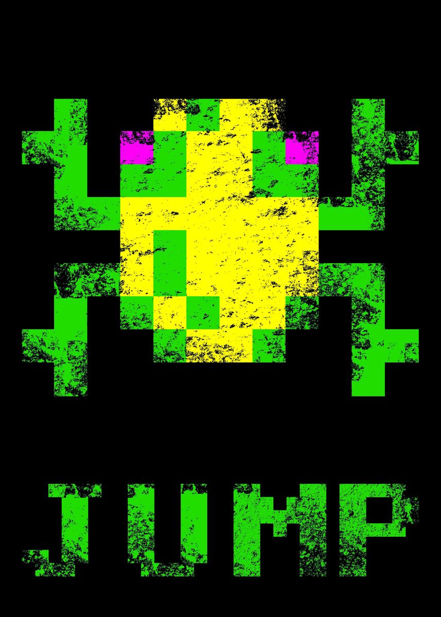 'Frogger Jump' Poster, picture, metal print, paint by PixieFlow | Displate