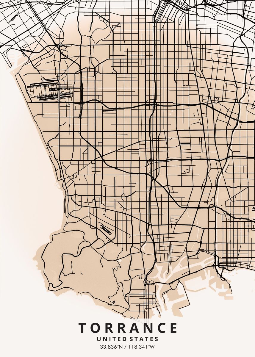 'Torrance California' Poster, picture, metal print, paint by Merah ...