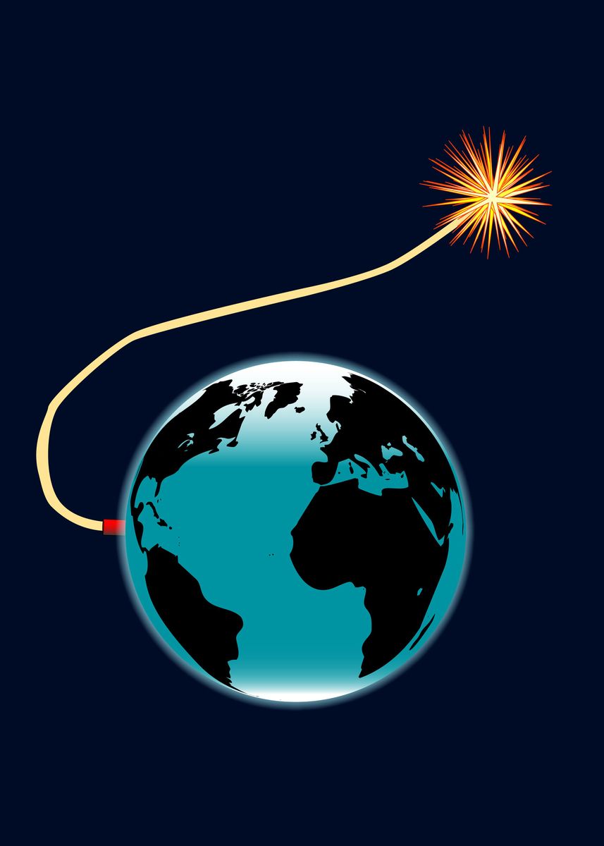 'Earth Bomb' Poster by HomeStead Digital | Displate