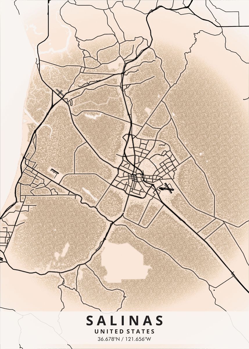 'Salinas California' Poster, picture, metal print, paint by Merah ...