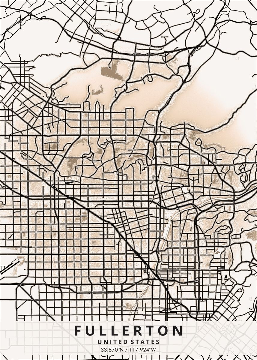 'Fullerton California' Poster, picture, metal print, paint by Merah ...