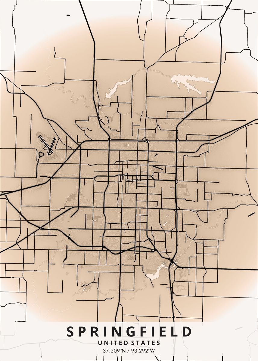 'Springfield Missouri' Poster, picture, metal print, paint by Merah ...