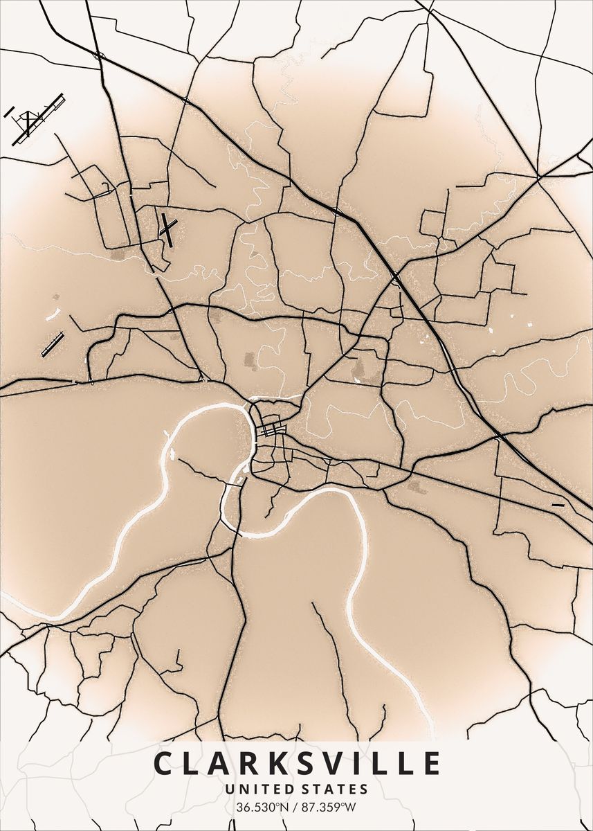 'Clarksville Tennessee' Poster by Merah Djoeang | Displate