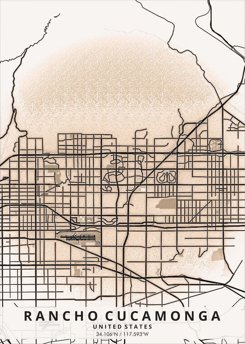 'Rancho Cucamonga ' Poster, picture, metal print, paint by Merah ...