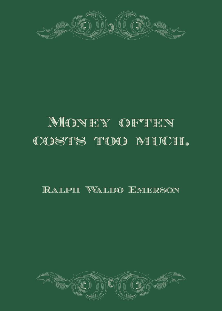 'Inspirational Money Quote' Poster by Monggi | Displate