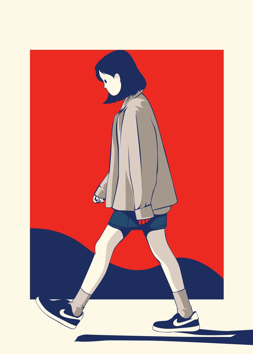 'walking design' Poster by capture art | Displate