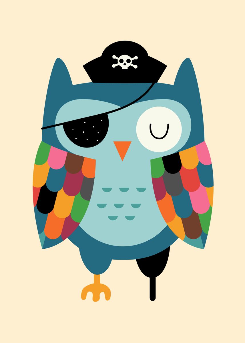 'Captain Whooo' Poster, picture, metal print, paint by Andy Westface ...