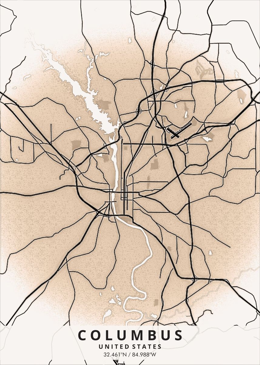 'Columbus Georgia' Poster by Merah Djoeang | Displate