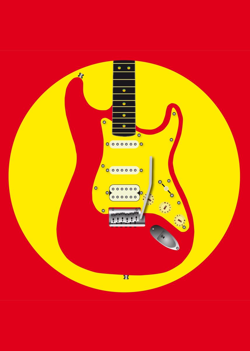 'Red Guitar Icon' Poster, picture, metal print, paint by HomeStead ...
