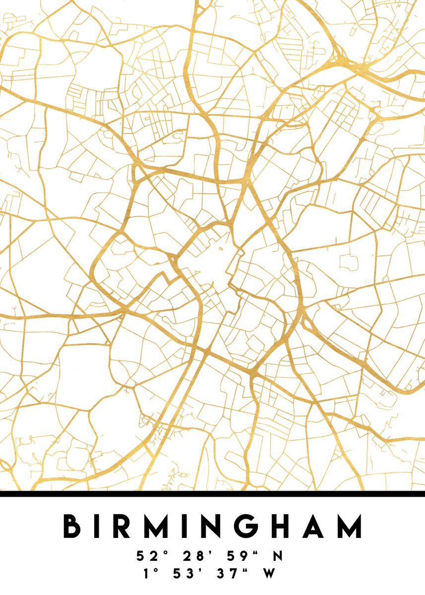 'Birmingham Map England' Poster by Emiliano Deificus | Displate