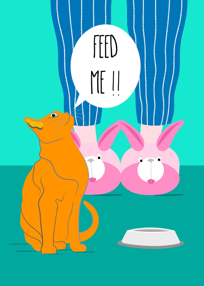 'Feed Me ' Poster, picture, metal print, paint by Adam Regester | Displate