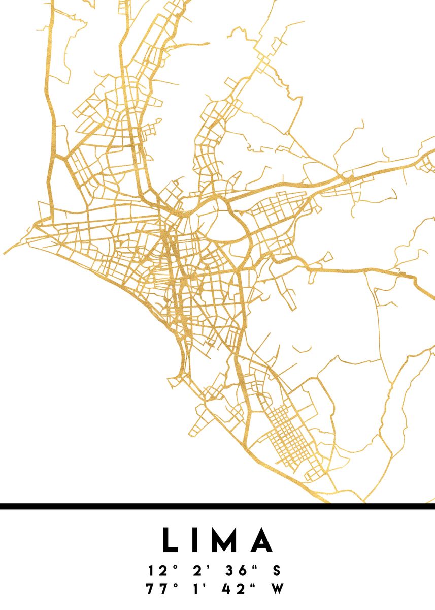 'Lima Map Peru' Poster by Emiliano Deificus | Displate