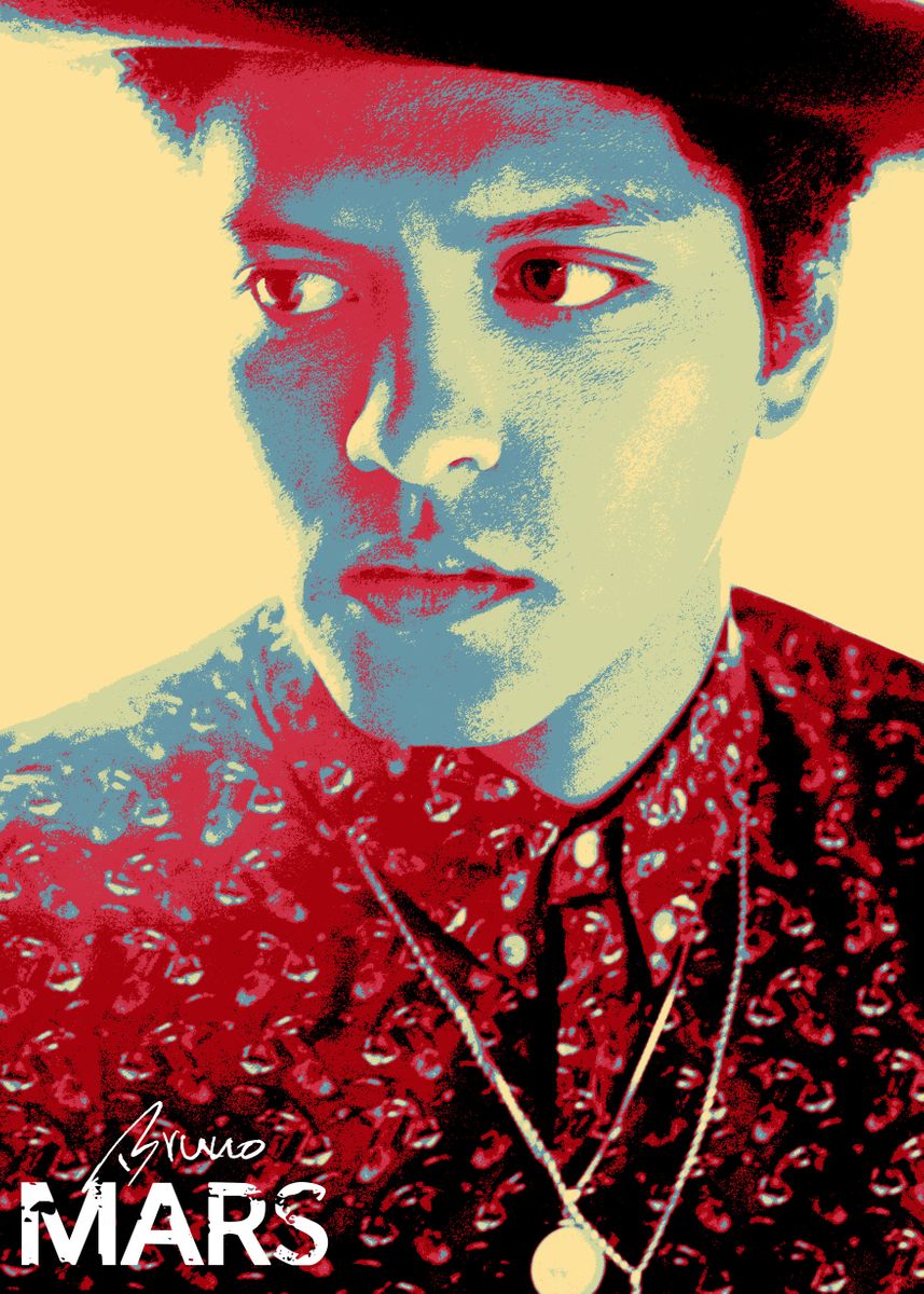 'Bruno Mars' Poster, picture, metal print, paint by Anxhela Sufa | Displate