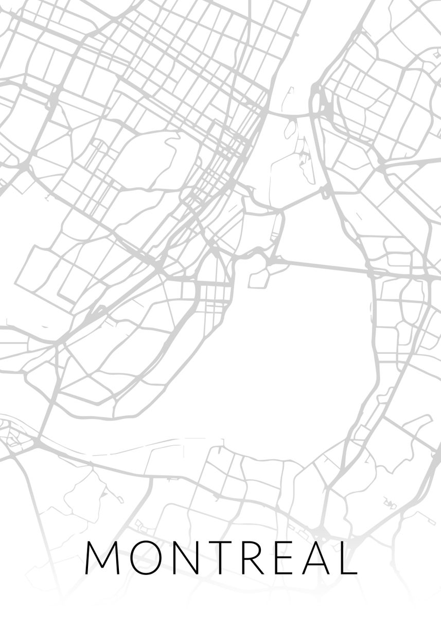 'Montreal Quebec City Map' Poster, picture, metal print, paint by ...