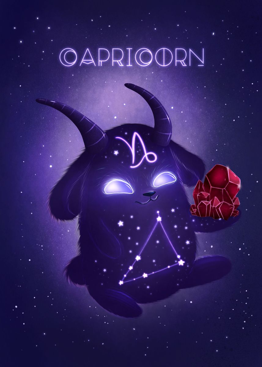 'Capricorn Zodiac Monster' Poster, picture, metal print, paint by ...