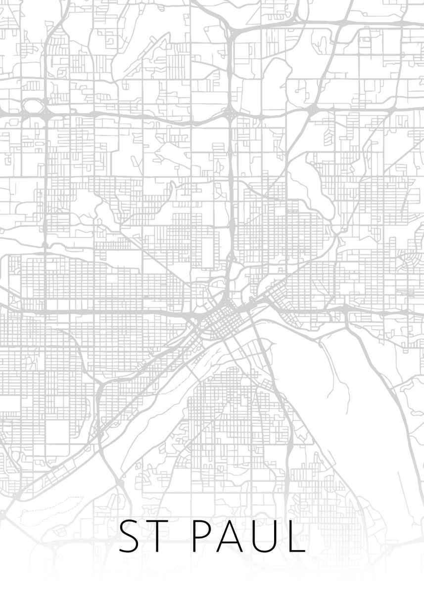 'St Paul Minnesota City Map' Poster by Design Turnpike | Displate