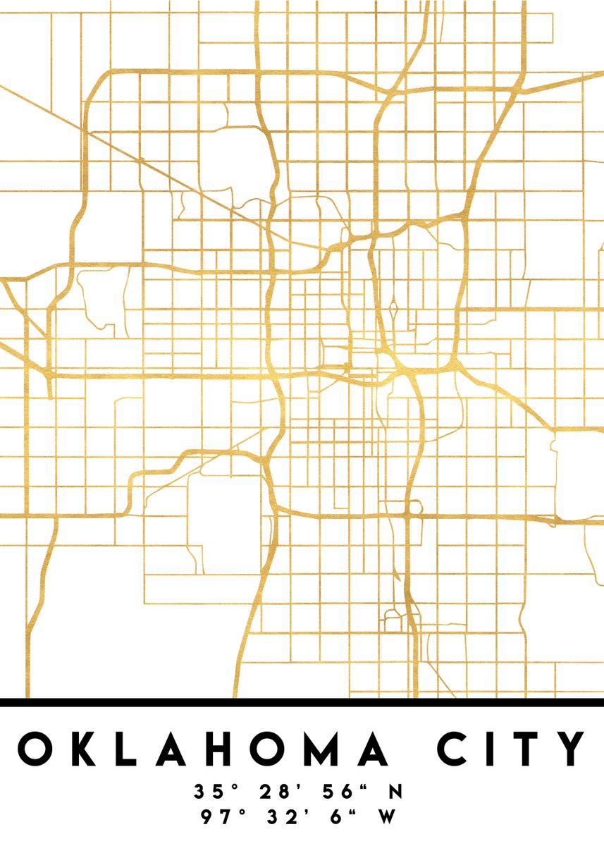 'Oklahoma City Map' Poster by Emiliano Deificus | Displate