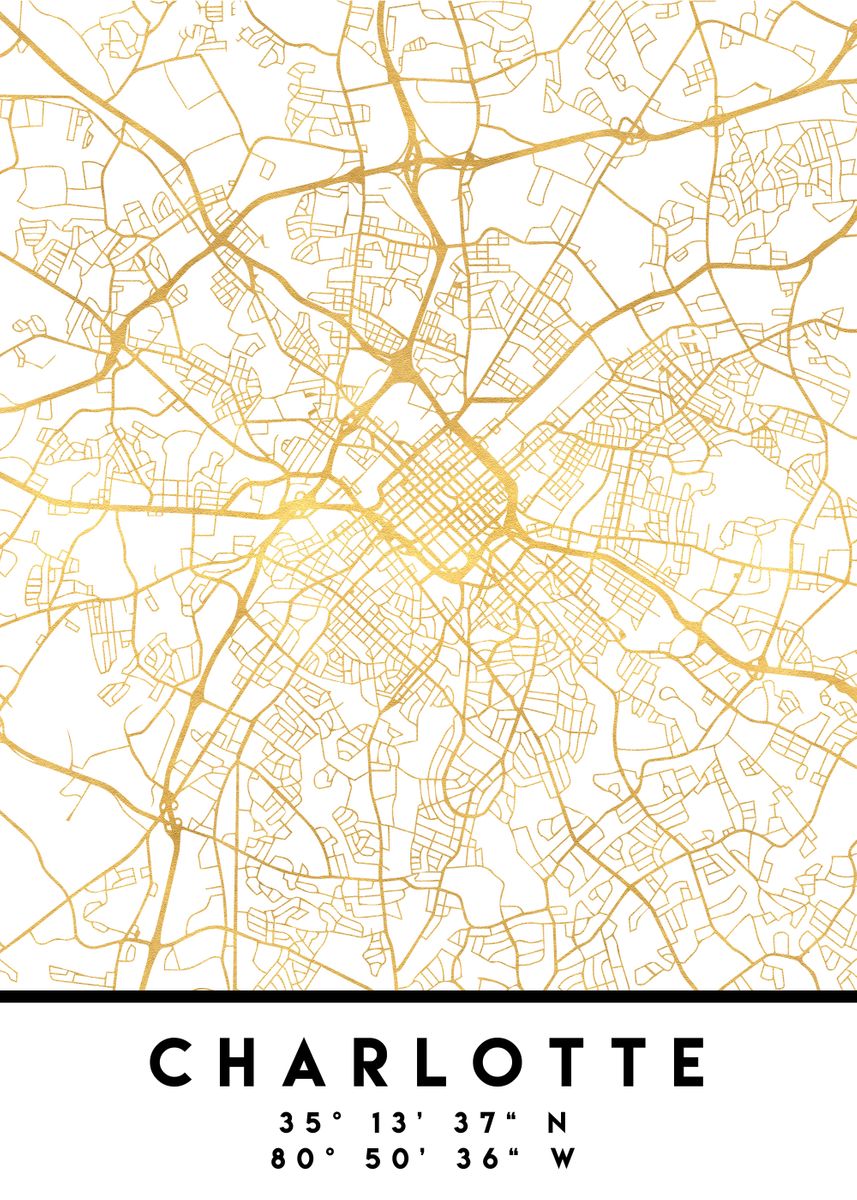 'Charlotte Map' Poster by Emiliano Deificus | Displate