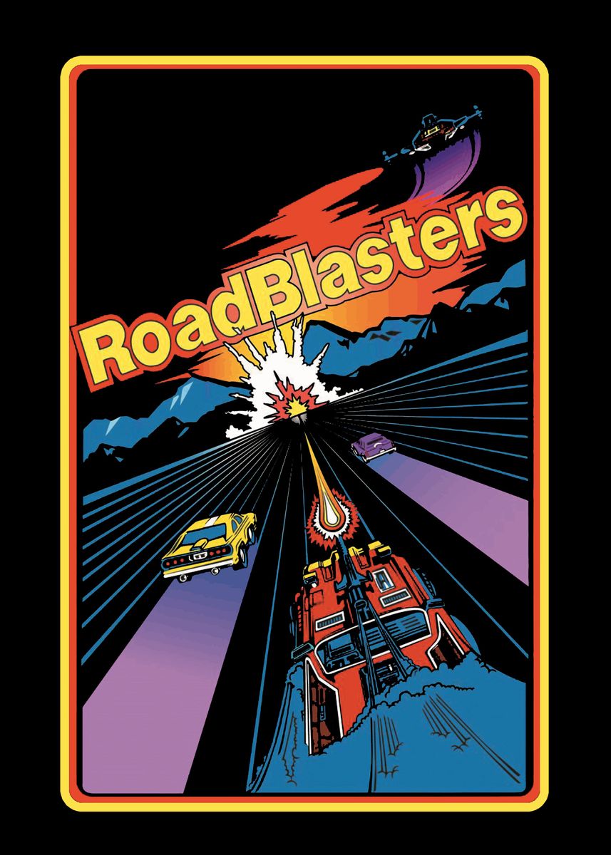 'Road Blasters' Poster, picture, metal print, paint by BitNerd | Displate