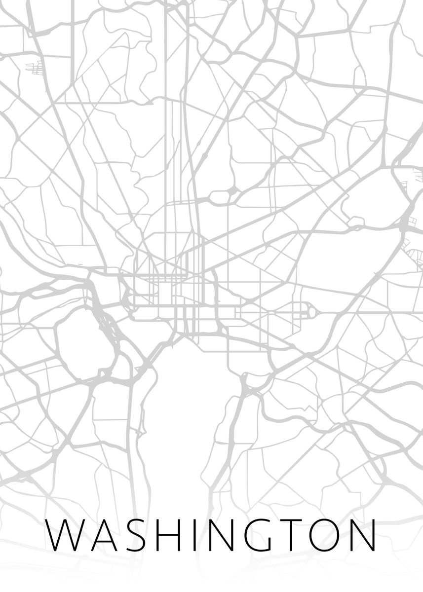 'Washington DC City Map BW' Poster by Design Turnpike | Displate