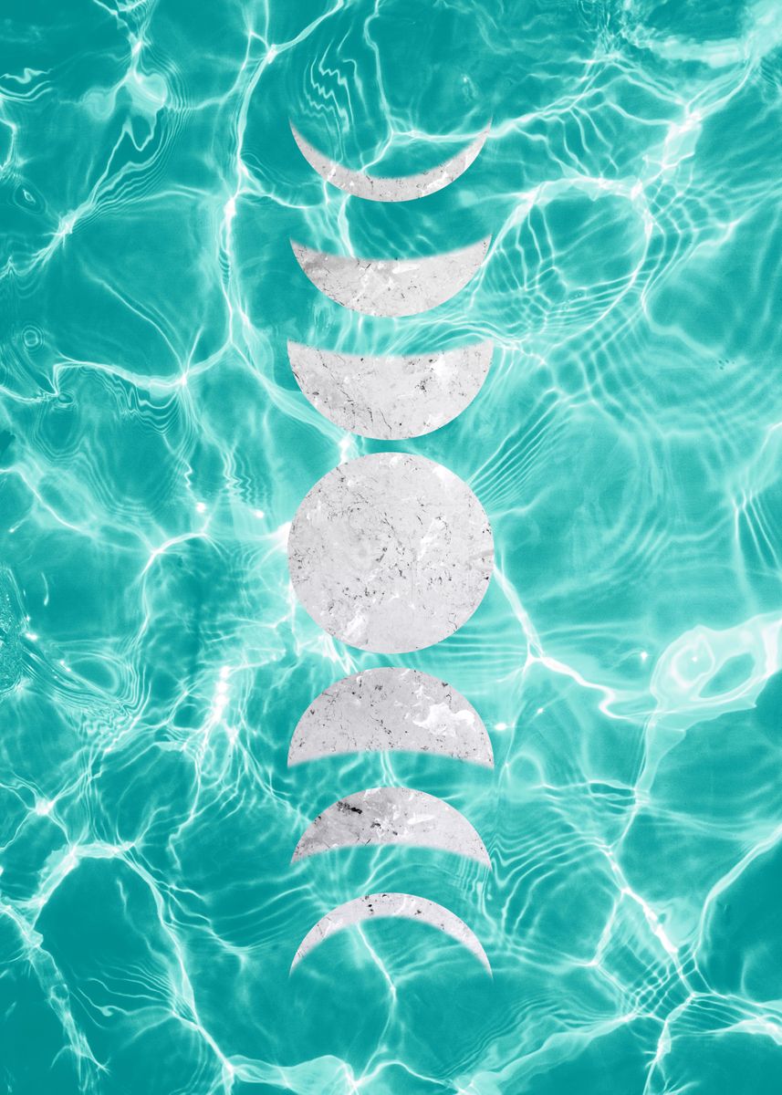 'Pool Dream Moon Phases 1 ' Poster, picture, metal print, paint by ...