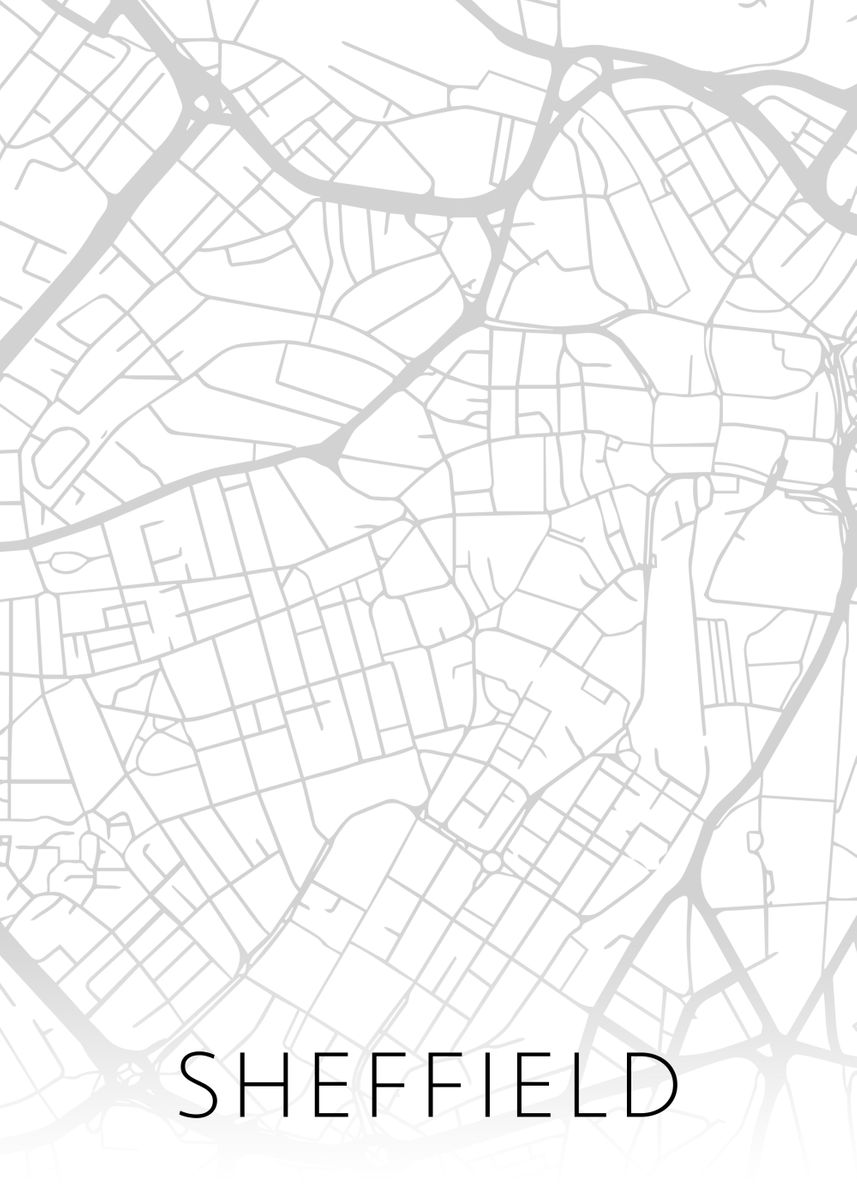 'Sheffield England City Map' Poster by Design Turnpike | Displate