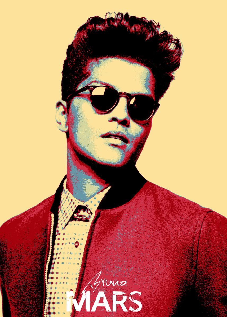 'Bruno Mars' Poster, picture, metal print, paint by Anxhela Sufa | Displate