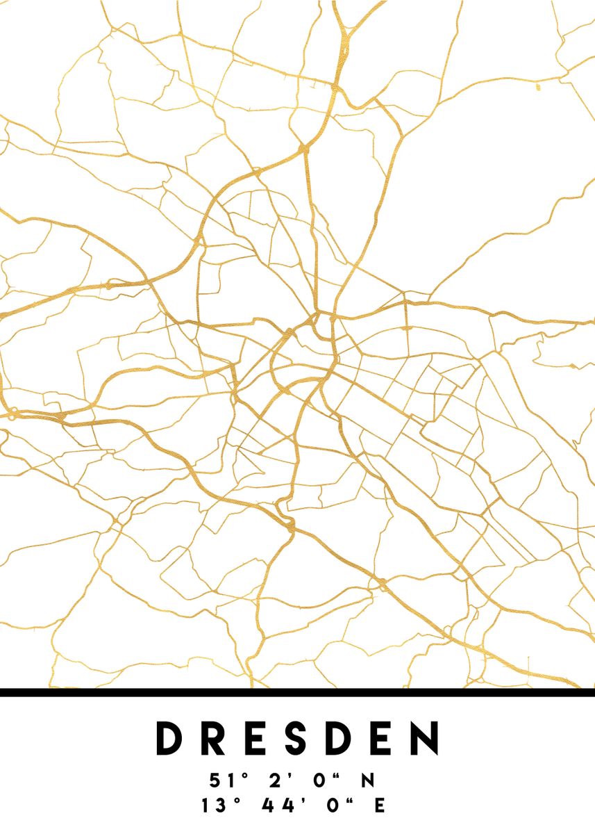 'Dresden Map Germany' Poster by Emiliano Deificus | Displate