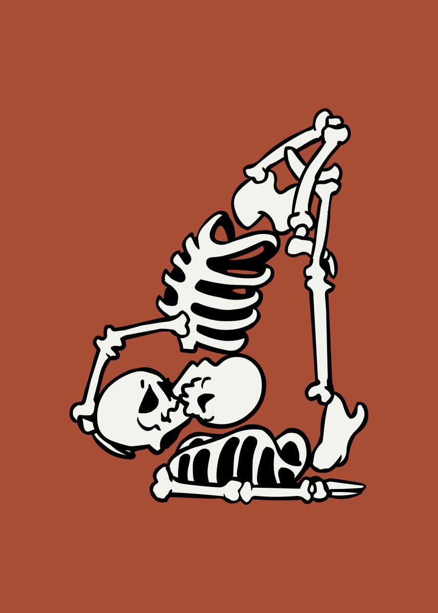 ' Skeleton Acroyoga' Poster, picture, metal print, paint by Chalermphol ...