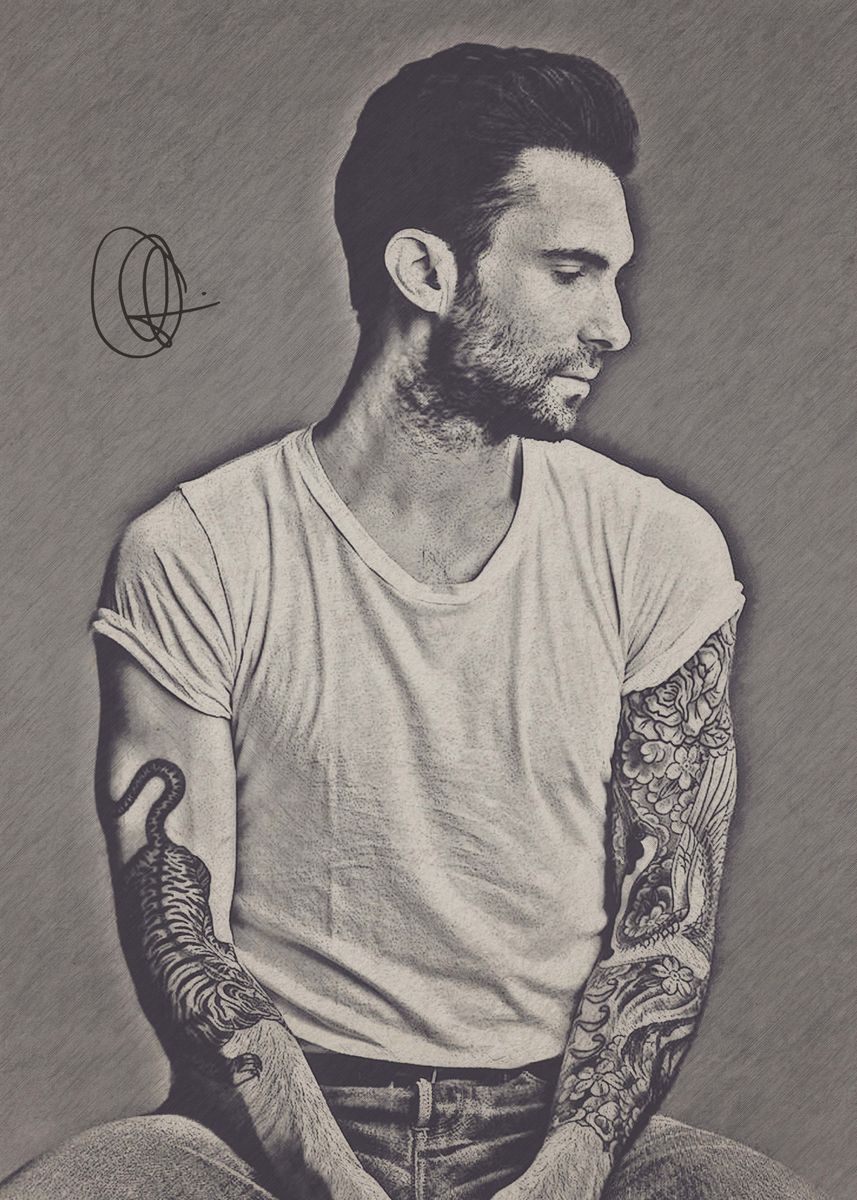 'Adam Levine' Poster by John Smith | Displate
