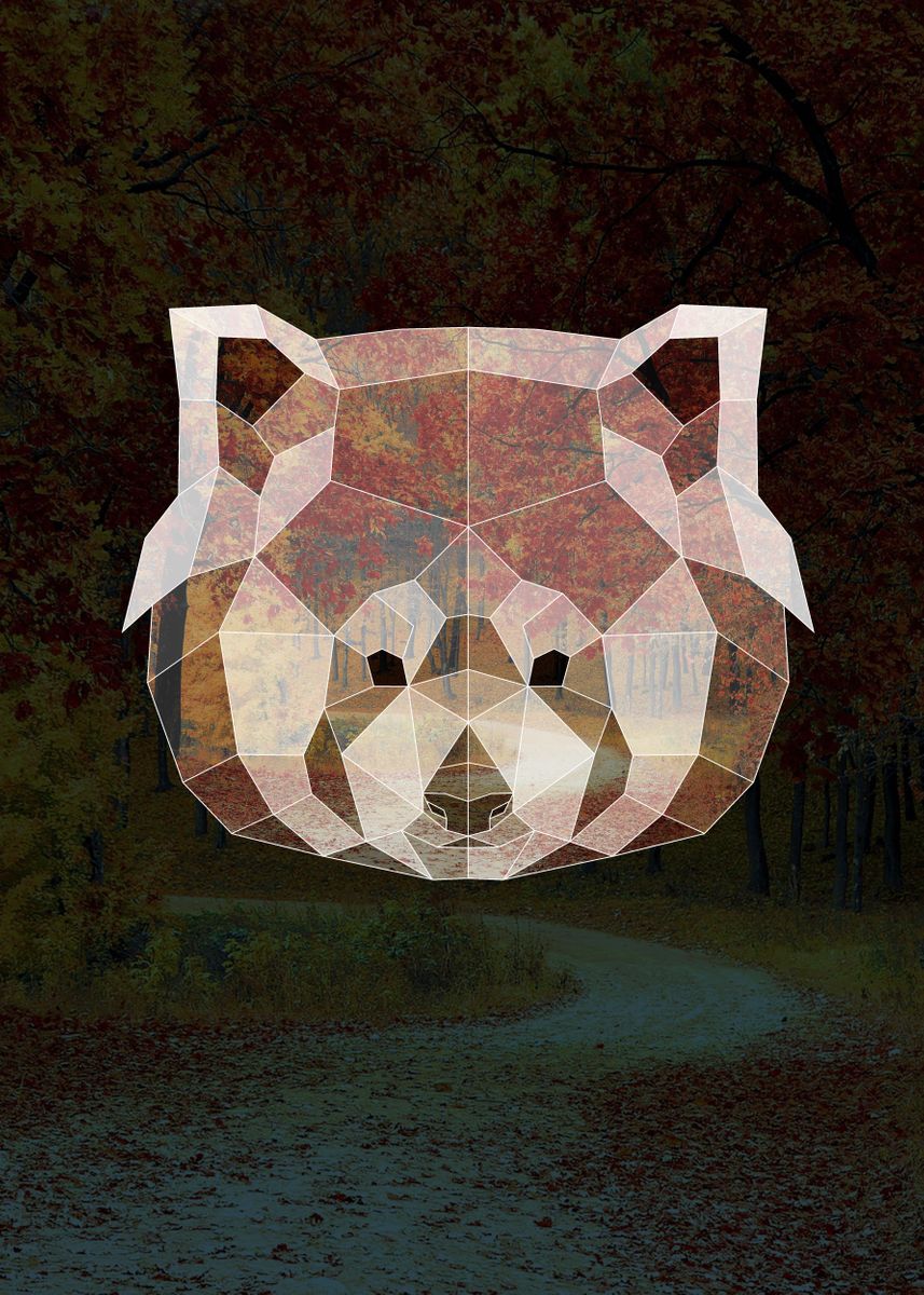 'Geometric Red Panda' Poster, picture, metal print, paint by Jay Diloy ...