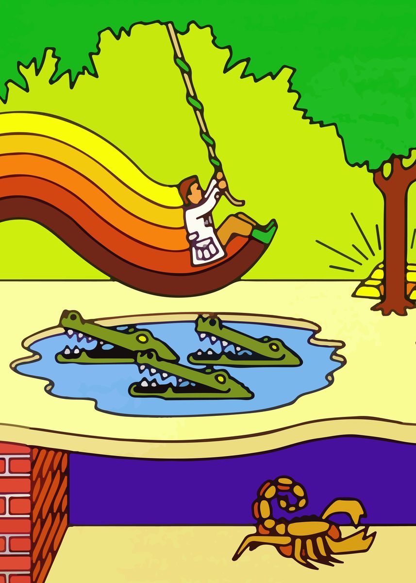 'Pitfall' Poster, picture, metal print, paint by BitNerd | Displate