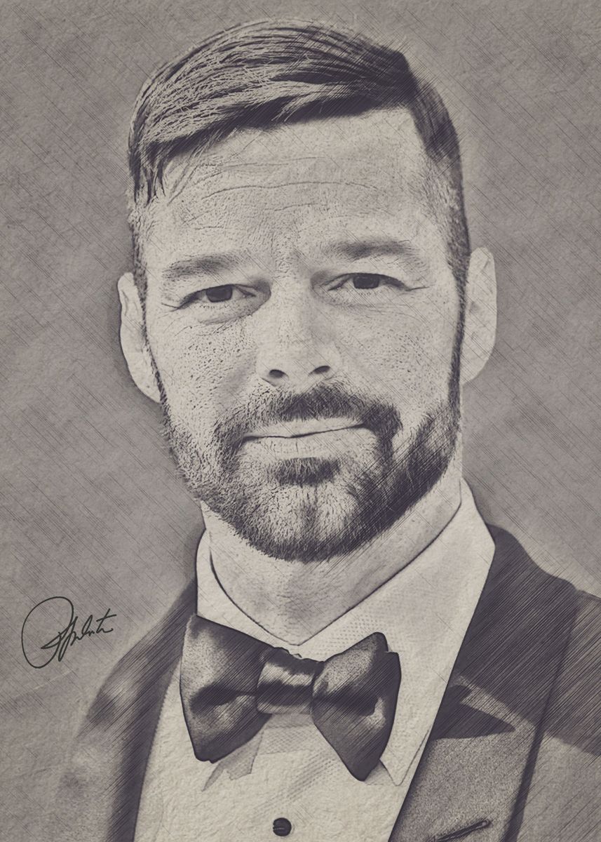 'Ricky Martin' Poster, picture, metal print, paint by John Smith | Displate