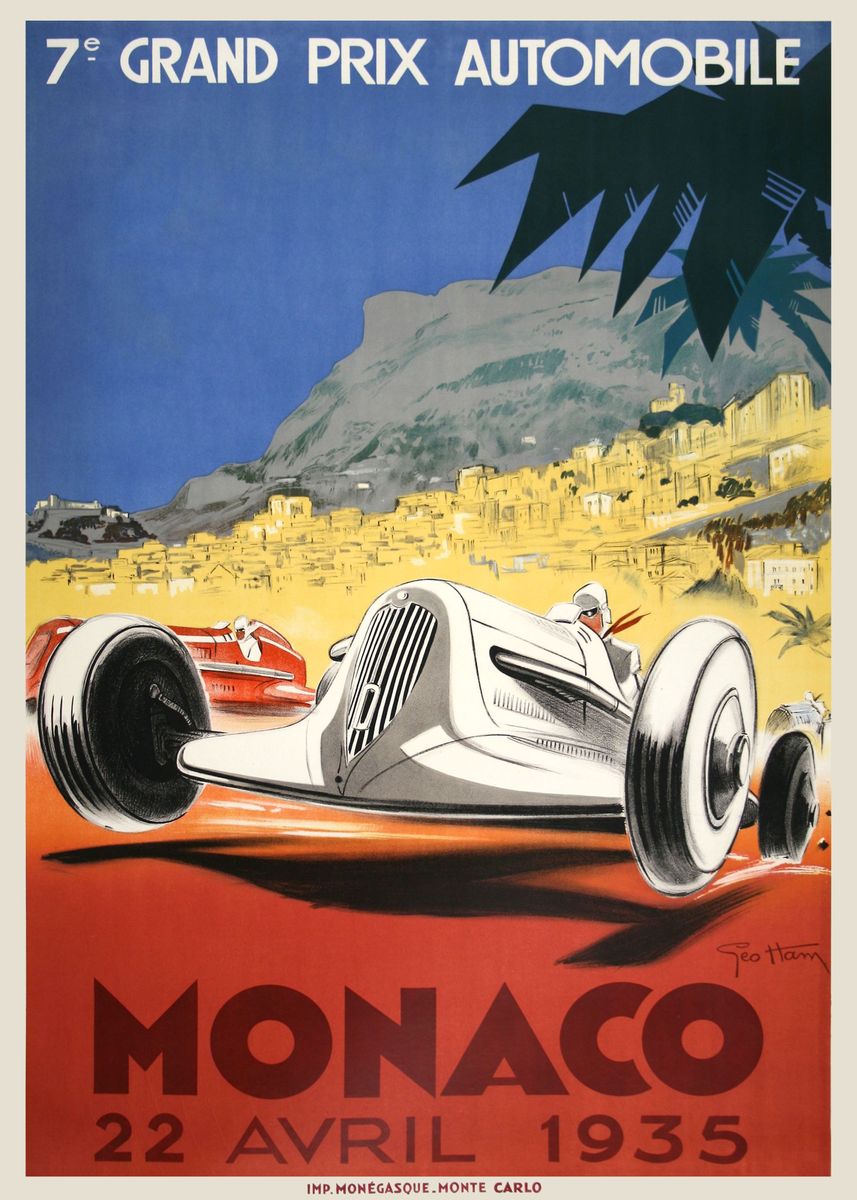 'Monaco Grand Prix 1936' Poster by Bebi Chic | Displate