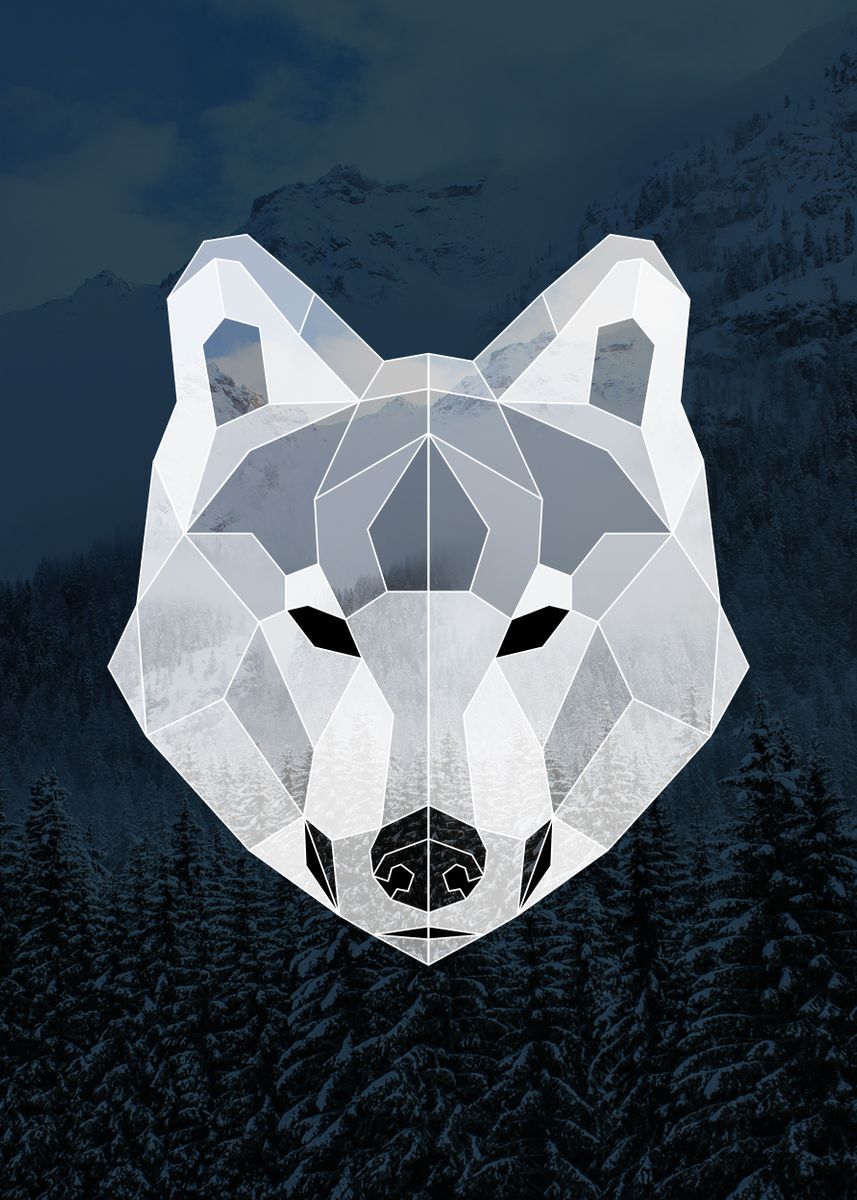 'Geometric Wolf' Poster, picture, metal print, paint by Jay Diloy ...